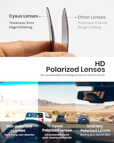 Cyxus Military Aviator Sunglasses for Men Trendy Pilot Shade Metal Frame Polarized Lens UV Protection for Outdoor(1021W06 Brown)