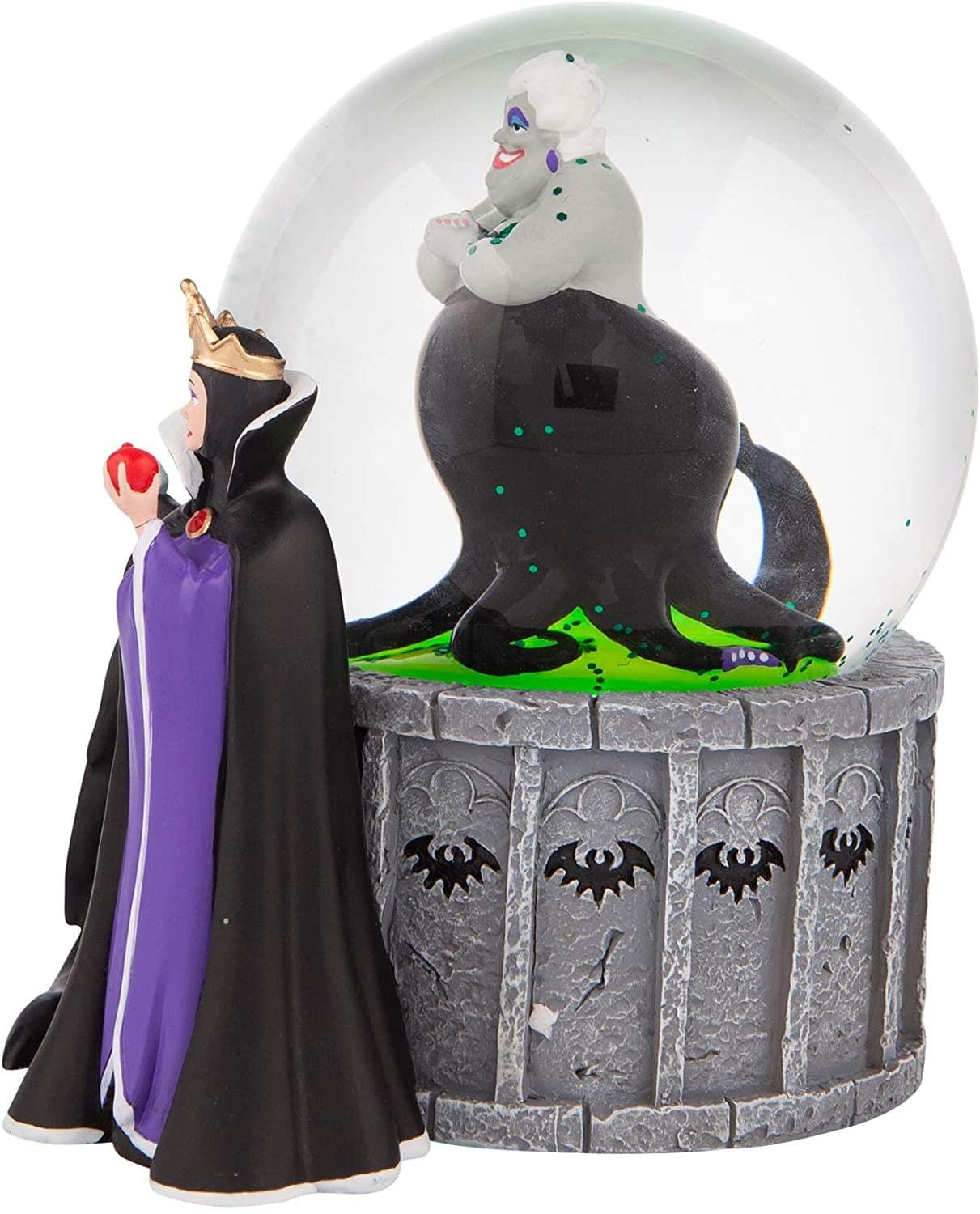 Department 56 Disney Villains Ursula, Maleficent and Evil Queen Lit Waterglobe Waterball, 5.91 Inch, Multicolor