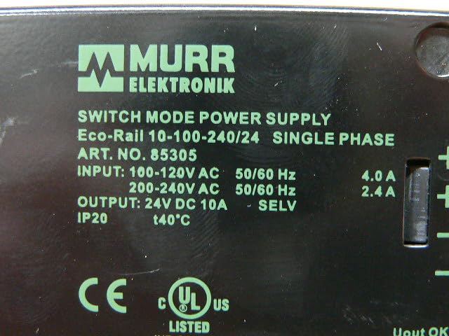 Murr Elektronik Eco-Rail 10-100-240/24 Eco-Rail Dc Power Supply
