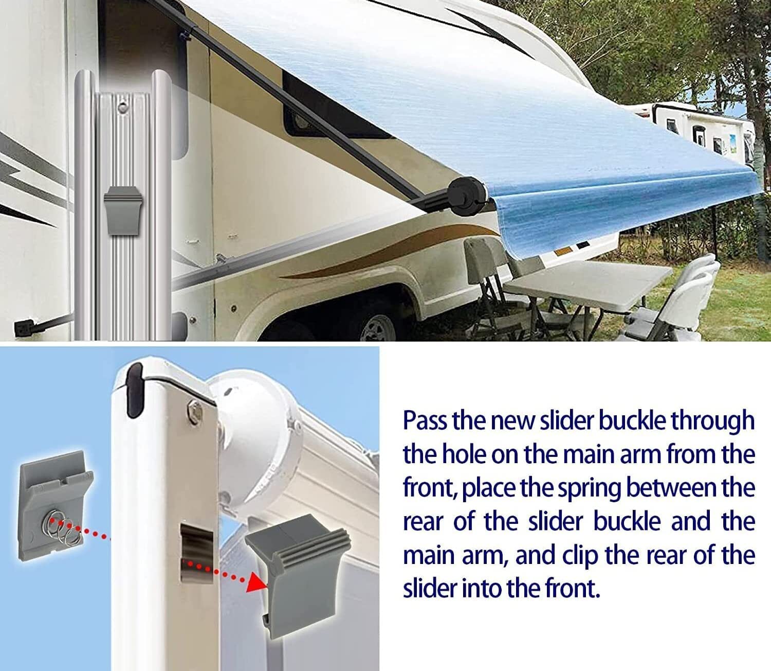 DUODUO for Trailer RV Camper A&E Awning Slider Catch Kit Package 830472P002 830472002