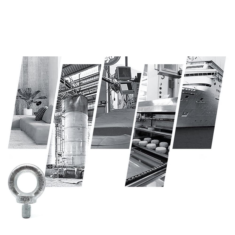 M24 Marine Grade Heavy Duty Male Thread Machinery Shoulder Lifting Ring Eye Bolt (M24) Surface Zinc Plated