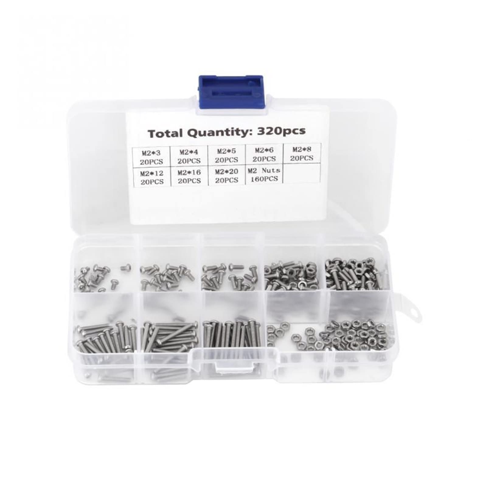 Screw 320Pcs/Set M2 Machine Screws Set Stainless Steel Screws & Bolts Fasteners for Laptop/Phone/PC Repair Tools Kit Easy to Install