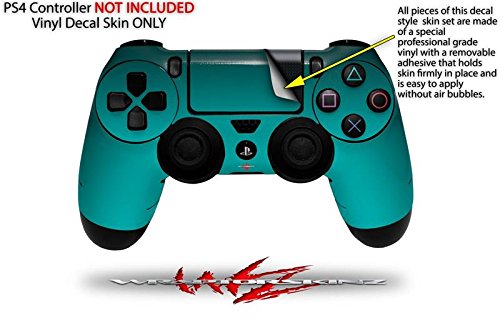 WraptorSkinz Skin Compatible with Sony PS4 Dualshock Controller PlayStation 4 Original Slim and Pro Smooth Fades Neon Teal Black (Controller NOT Included)