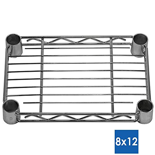 Shelving Inc. 8" d x 12" w x 72" h Chrome Wire Shelving with 5 Tier Shelves, Weight Capacity 800lbs Per Shelf