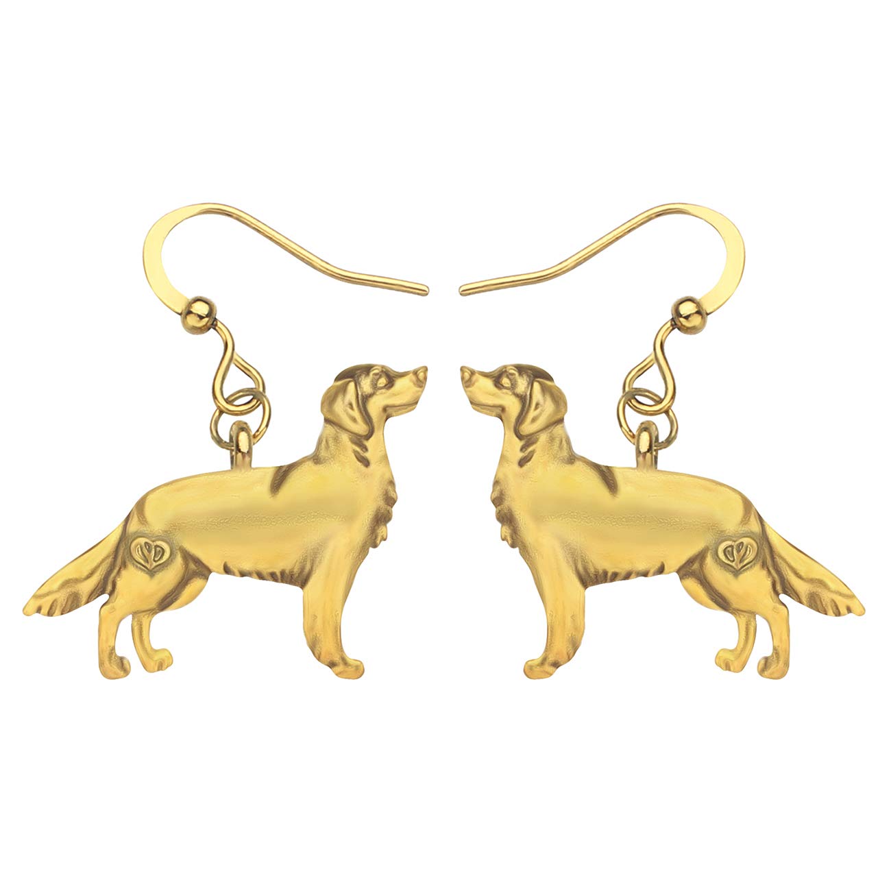 DUOWEI Dainty Golden Retriever Dog Earrings Vintage Dangle Drop for Women Teens Girls Aesthetic Jewelry Gifts (Gold Plated Golden Retriever)
