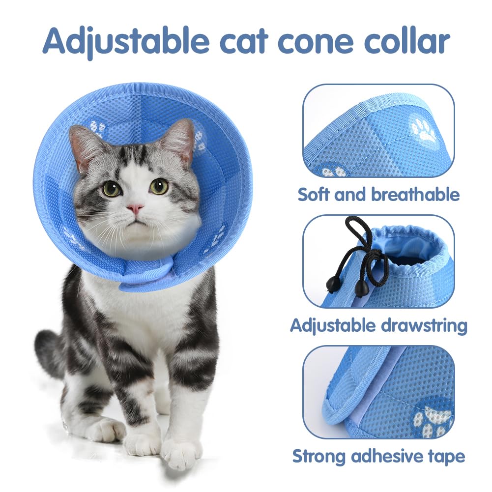 Jaxbo Soft Cat E Collar,Cat Recovery Collar,Adjustable Cat Cone Collar Elizabethan Collar Does Not Block Vision