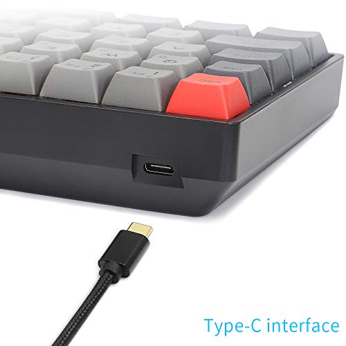 Epomaker SK71S 71-Keys Bluetooth5.1 Wireless/Wired Hot Swappable Mechanical Keyboard with RGB Backlit PBT GSA Keycaps for Win/Mac/Gaming (Gateron Optical Black, Black)