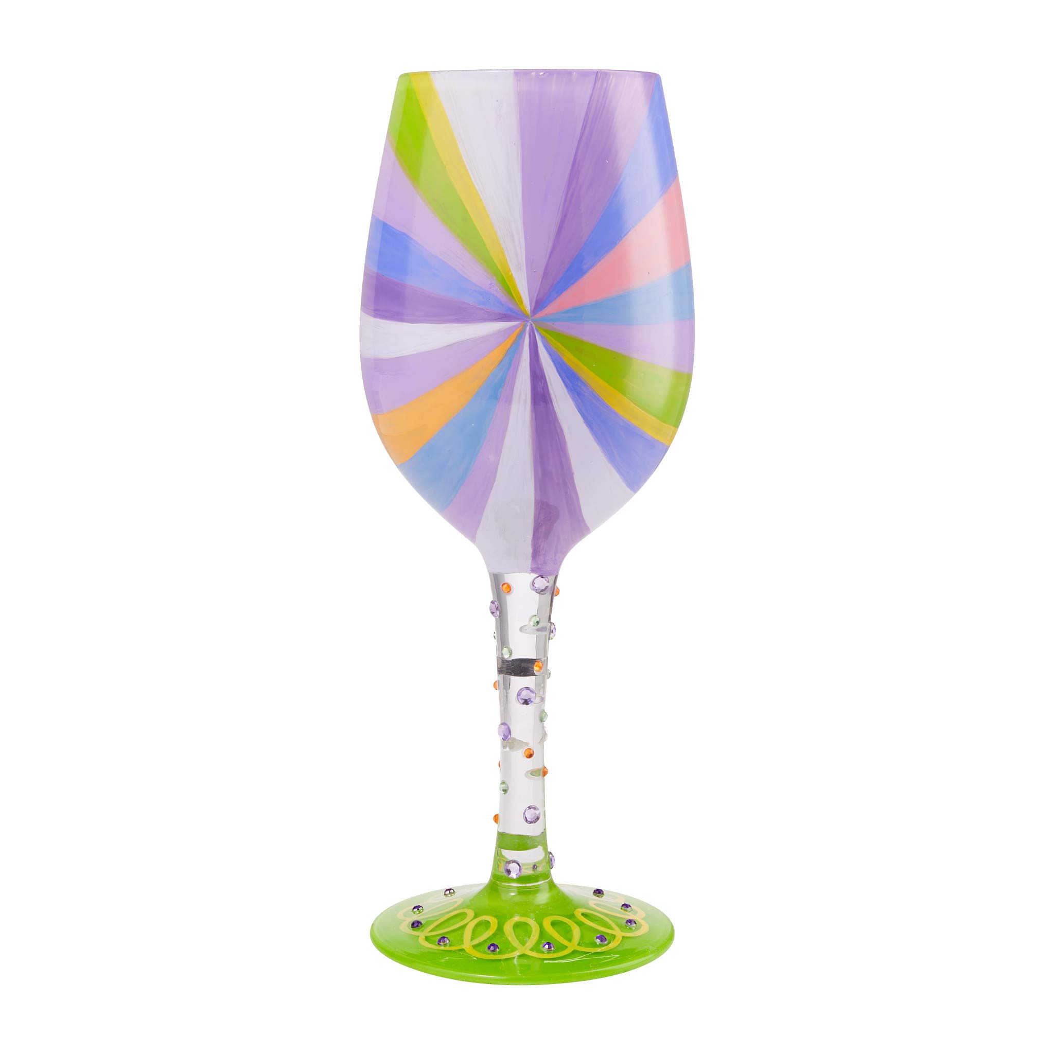 Enesco Designs by Lolita Today is Your Big Day Artisan Hand-Painted Wine Glass, 15 Ounce, Multicolor