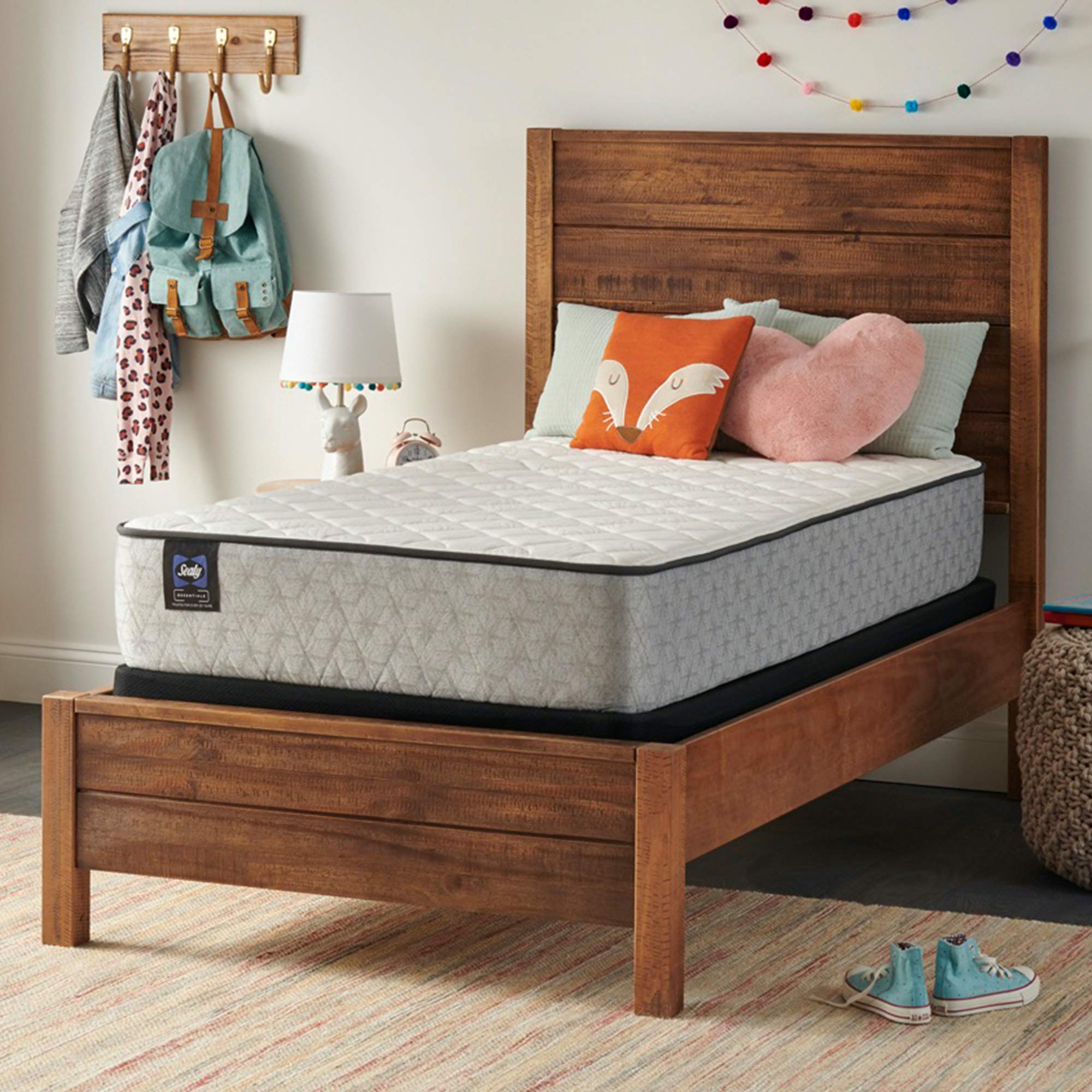 Sealy Essentials Spring Summer Elm Firm Feel Mattress and 5-Inch Foundation, Twin XL