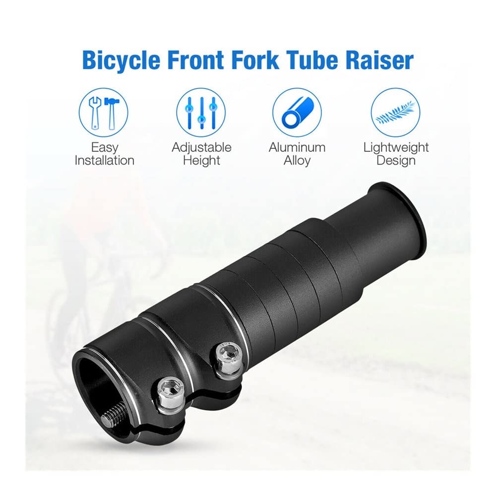 ELUSSO Bicycle stem Riser Mountain Bike Handlebar Front Fork Stem Riser Extender Extension Head Up Adaptor Aluminum Alloy Height Spacer Cycle Accessories Stem Riser Mountain Bike