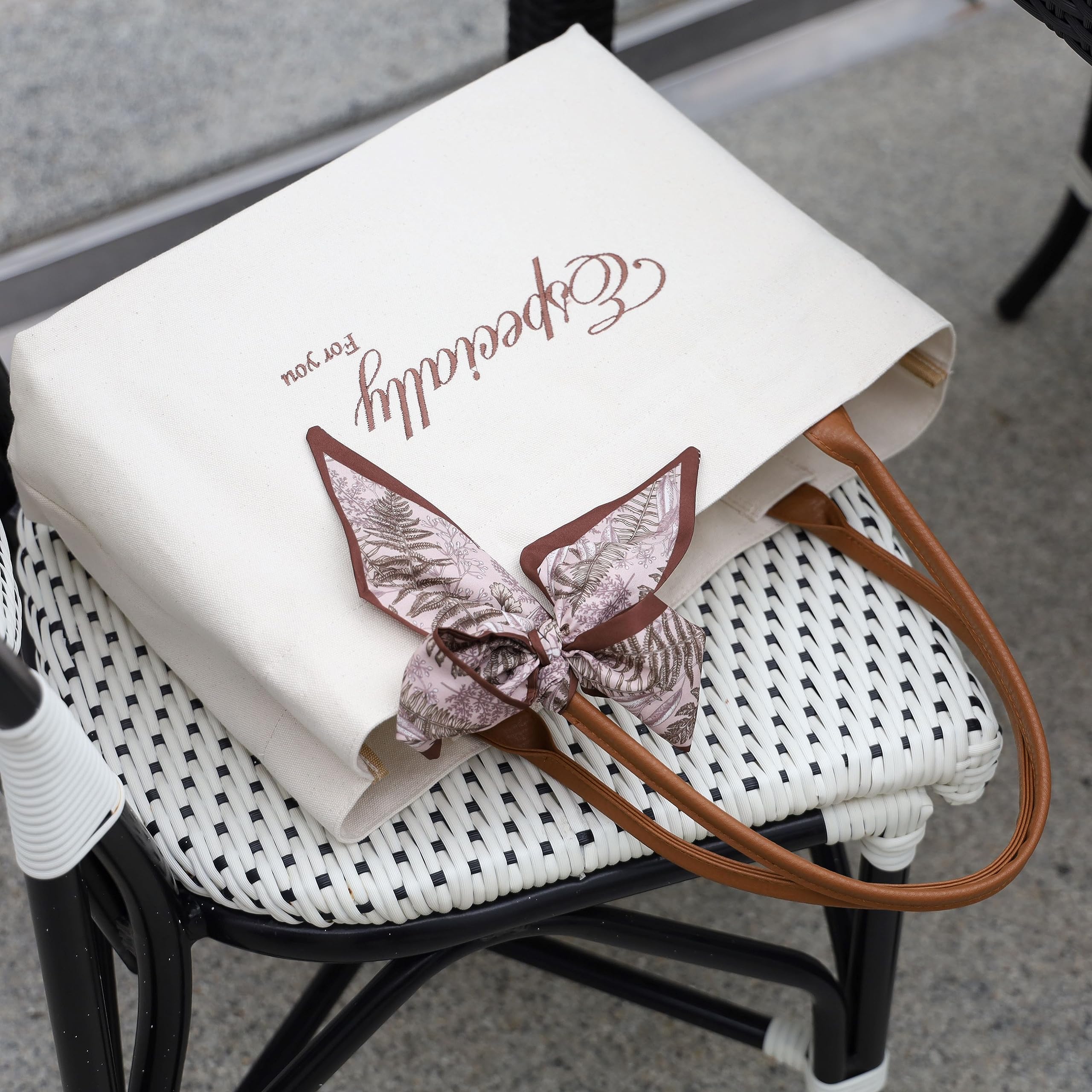 Customizable Personalized Zipper Tote with Embroidered Name, Initial, Text for Present, Gift, Wedding, Bridesmaid Heavy Duty Cotton Canvas Shoulder Bag (No Inner Bag Organizer)