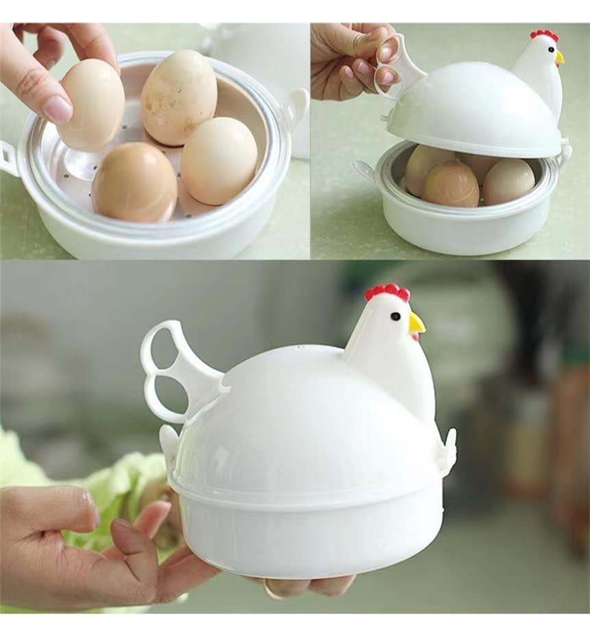 GMYQ Egg Pod, Egg Maker, Steamer, Perfectly-Cooked Hard boiled Eggs in Under 6 minutes, White, 4.8 inches *3.6 inches