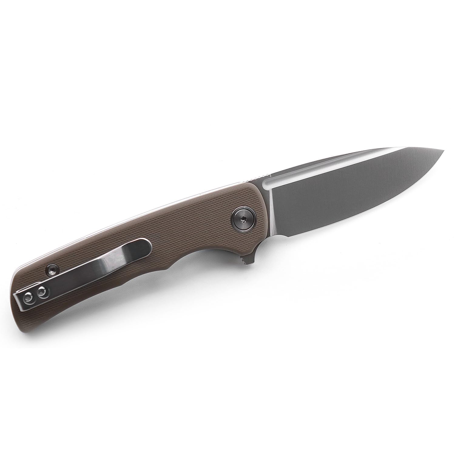 Miguron Knives M Talism Flipper Folding Knife 3.01" Satin D2 Blade Tan G10 Handle Pocket Knife MGR-810TN