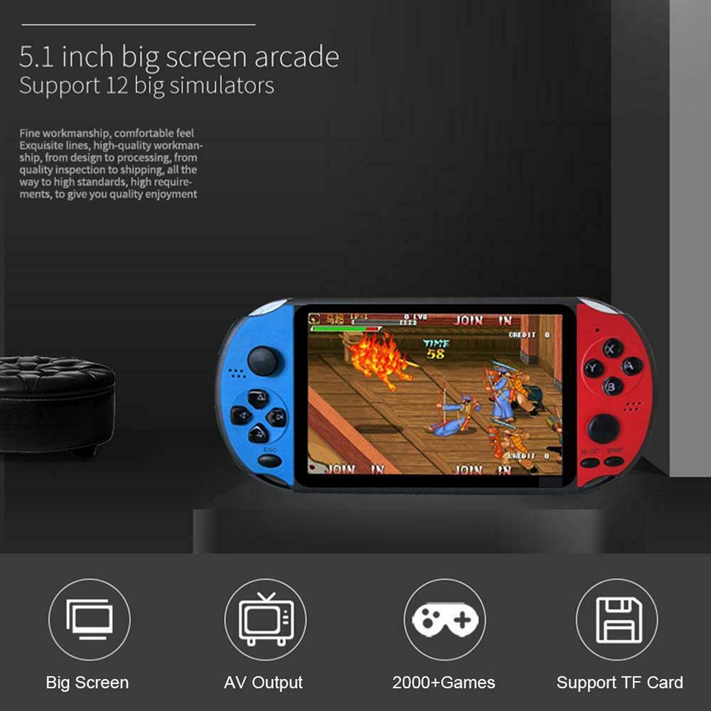 X12 Handheld Game Console 5.1 inch Handheld Game Video Player Dual Rocker 8G Built-in 3000 Game Console Support Archive Function