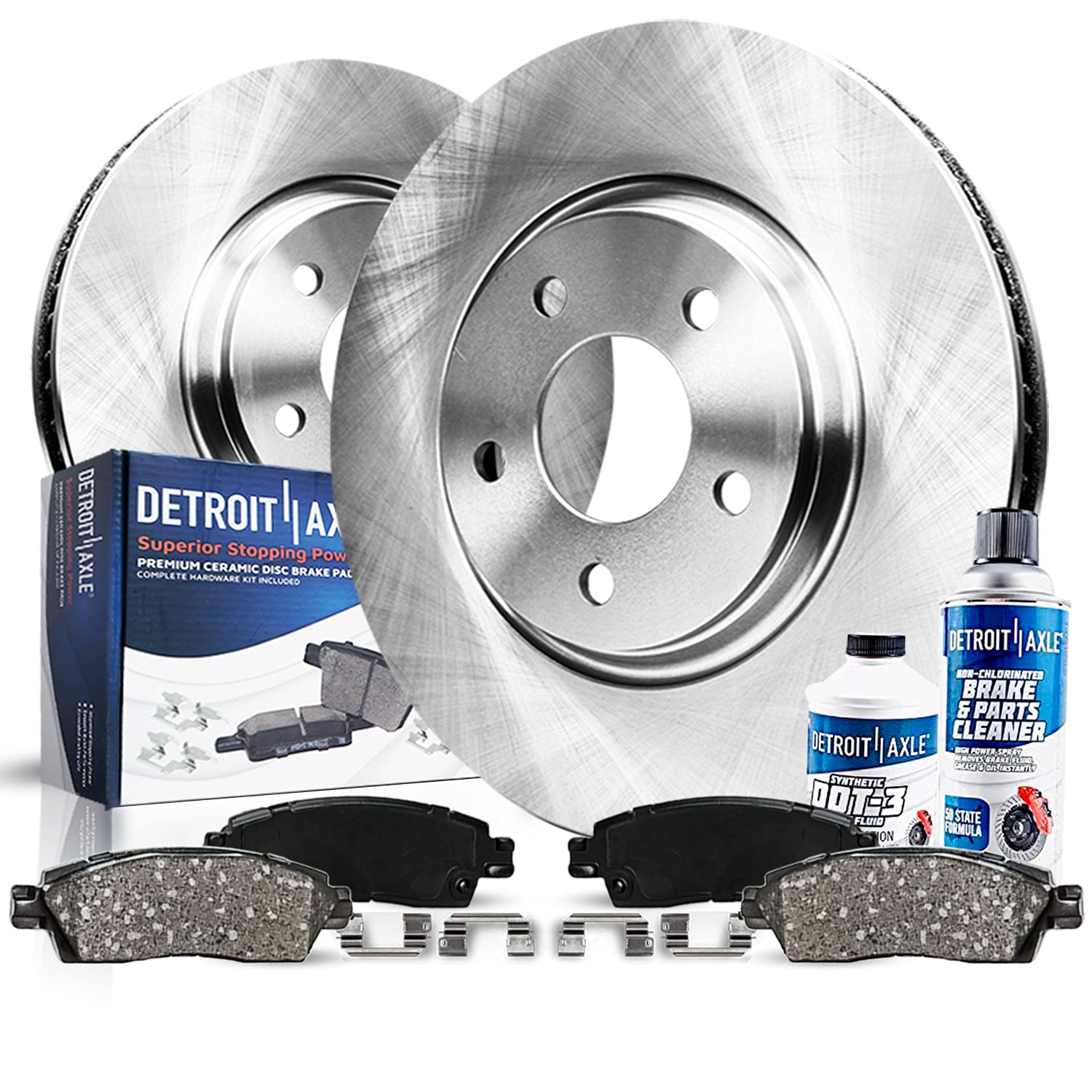Detroit Axle - Rear Brake Kit for 05-11 Ford Mustang Replacement 2005 2006 2007 2008 2009 2010 2011 Disc Brake Rotors Ceramic Brakes Pads