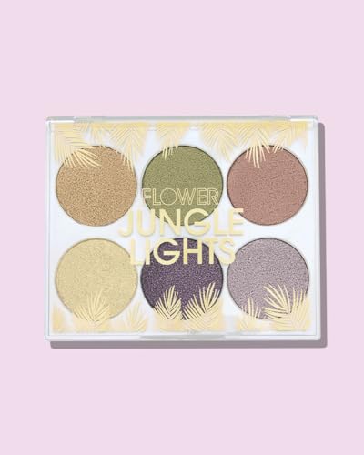 FLOWER BEAUTY Jungle Lights Eyeshadow Palette - Blendable + Creamy Powder - Buildable - No Fall-Out - Six Shades (Jungle Lights)