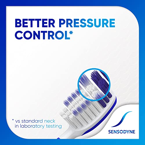 Sensodyne Sensitive Care Soft Toothbrush, Soft Bristle Toothbrush for Adults With Sensitive Teeth - 4 Count