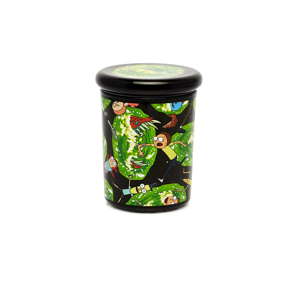 Rick and Morty Portal Container, 6 oz, Multiverse, Stash Jar, Rick Sanchez, Glass, Herbs & Spices, Portal Gun, Alternate Reality