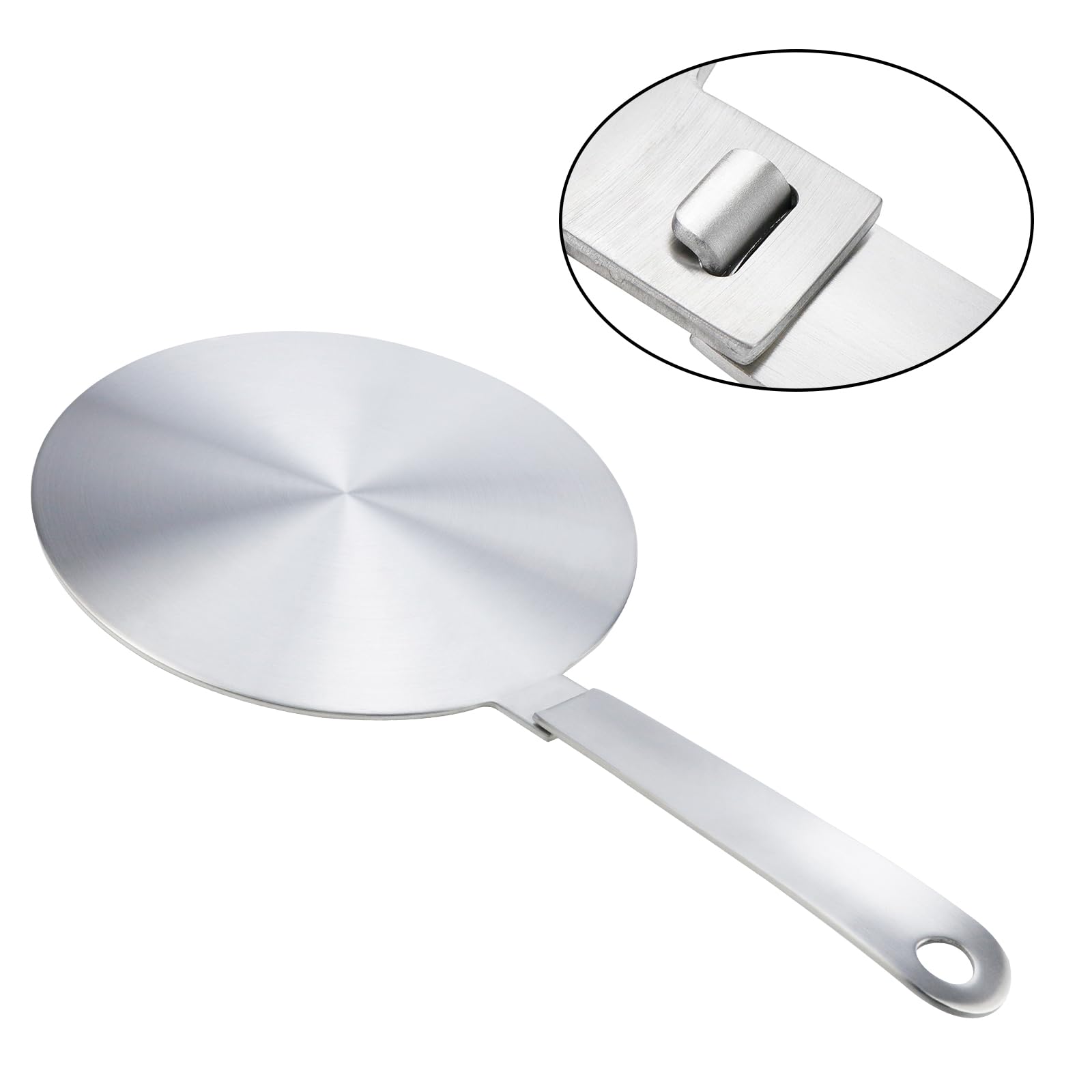 KUMGROT Stainless Steel Induction Cooktop Adapter Plate Heat Diffuser for Glass Cooktop Plate Foldable Handle Heat Diffuser Induction Converter Disk for Gas Stove Glass Cooktop Converter, 9.45in