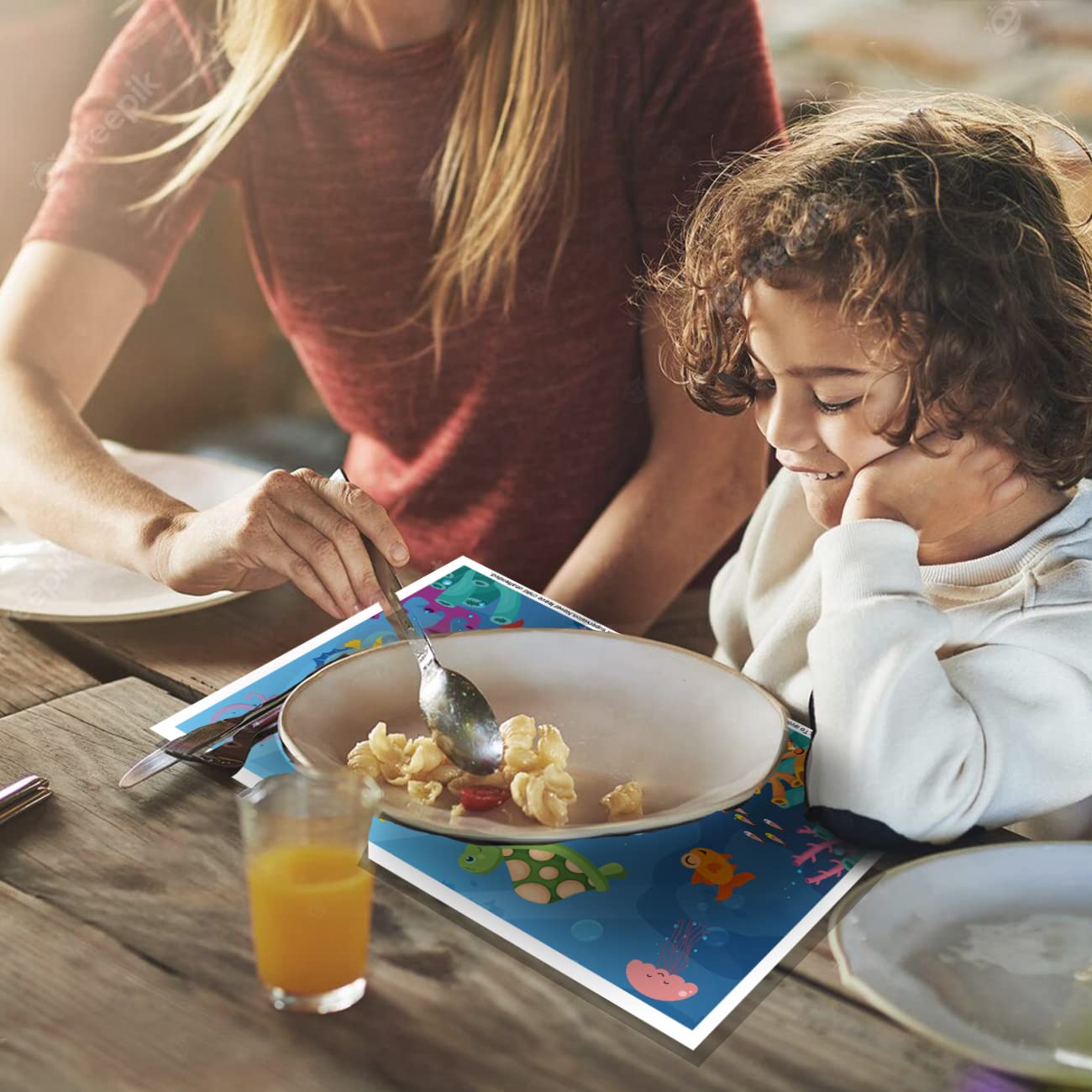 Disposable Stick-on placemats for Baby&Toddler&Kids, Sticky Table Cover placemats for Restaurant/Travel, Waterproof Cover 12''x18''(Individual Package)…