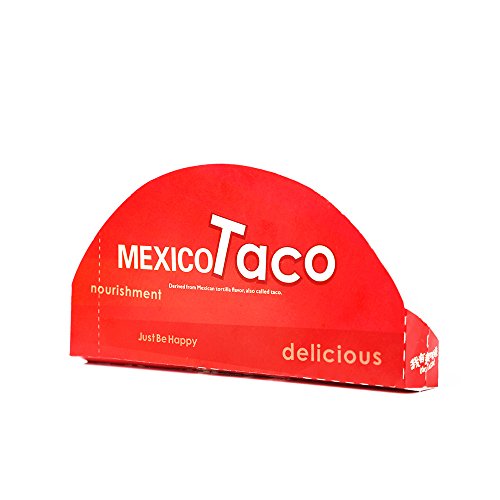 Disposable Taco Holder Taco with Recipes E-BOOK - Perfect For Party and Take Out Restaurant - Durable Paperboard Taco Rack -50 Pack