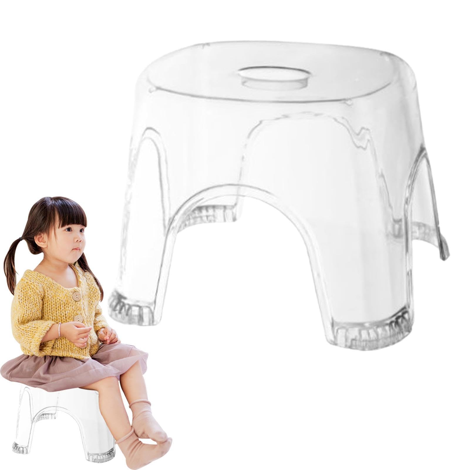 Kumprohu Clear Shower Bench | Waterproof Transparent Stool Non-Slip | Clear Stool for Bathroom Bedside Small Shower Spaces, Corner Bench, Clear Seat, Bath Stool