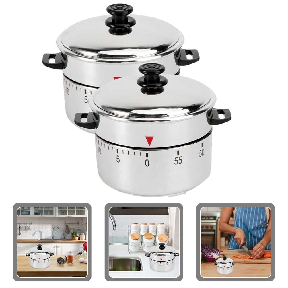 GANAZONO Mechanics Tools 2pcs Timer Stainless Steel Student Smoky Oven Kids Tools