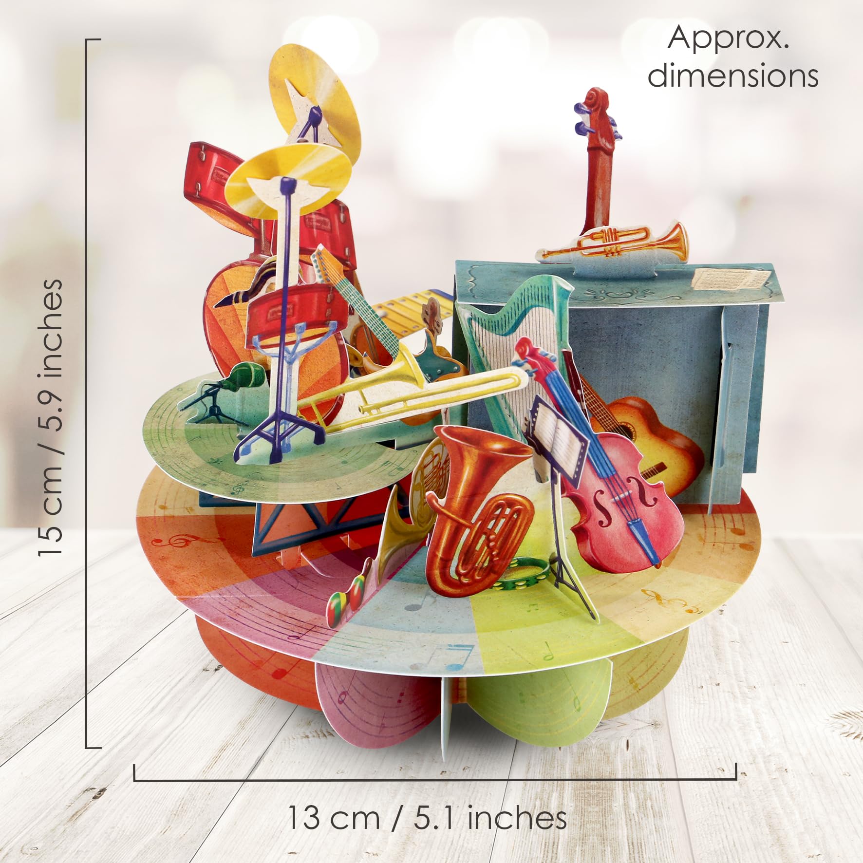 SANTORO Pirouette, 3D Pop Up Greeting Card - Music - For Her, Him, Birthday, Graduation, Thank You | Gift For Music Lovers, Musicians, Teacher