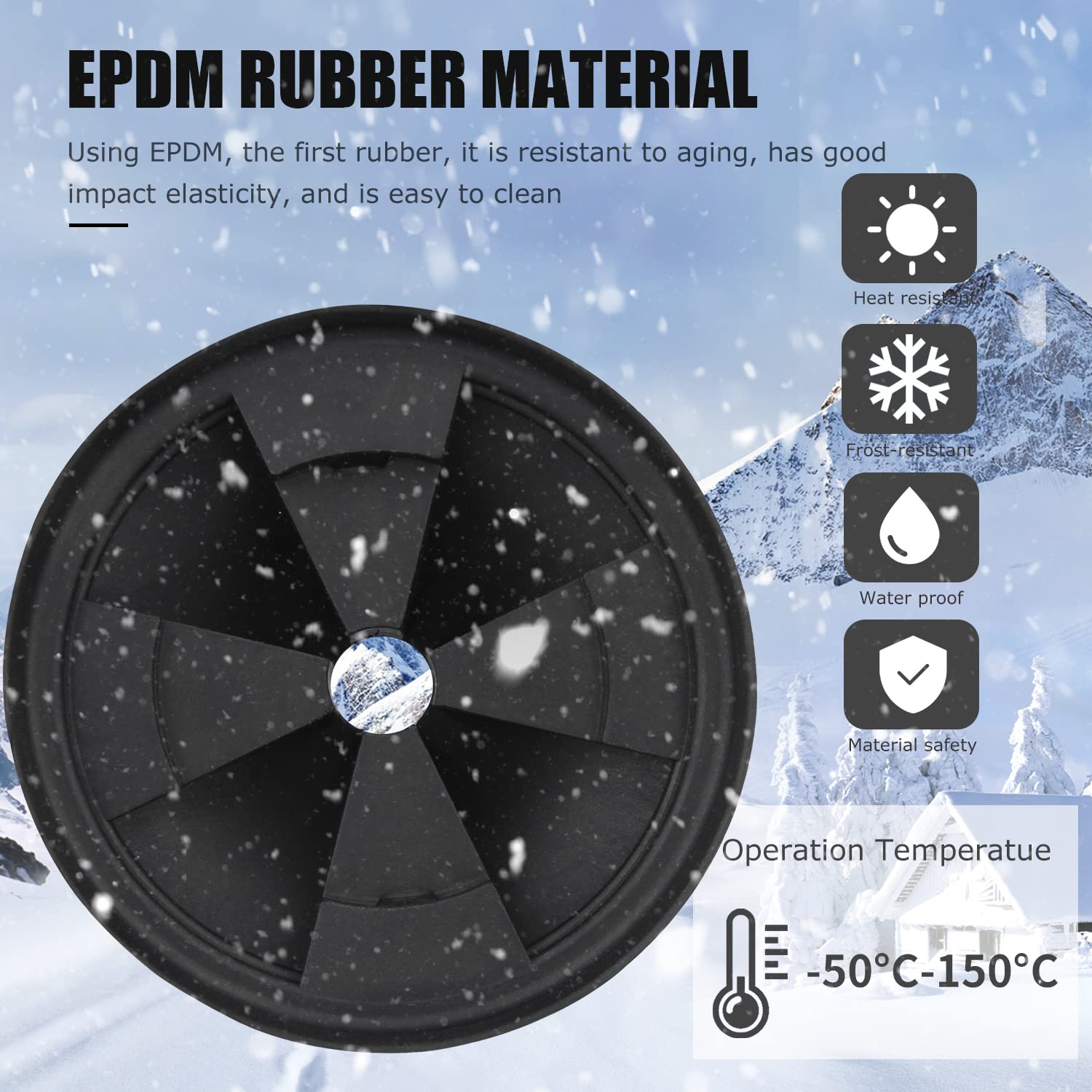 Garbage Disposal Splash Guards, 3 3/8" EPDM Rubber Drain Insert for InSinkErator Evolution Series 2023 Upgraded Rubber QCB-AM Sink Disposal Splash Guard(2-Pack)
