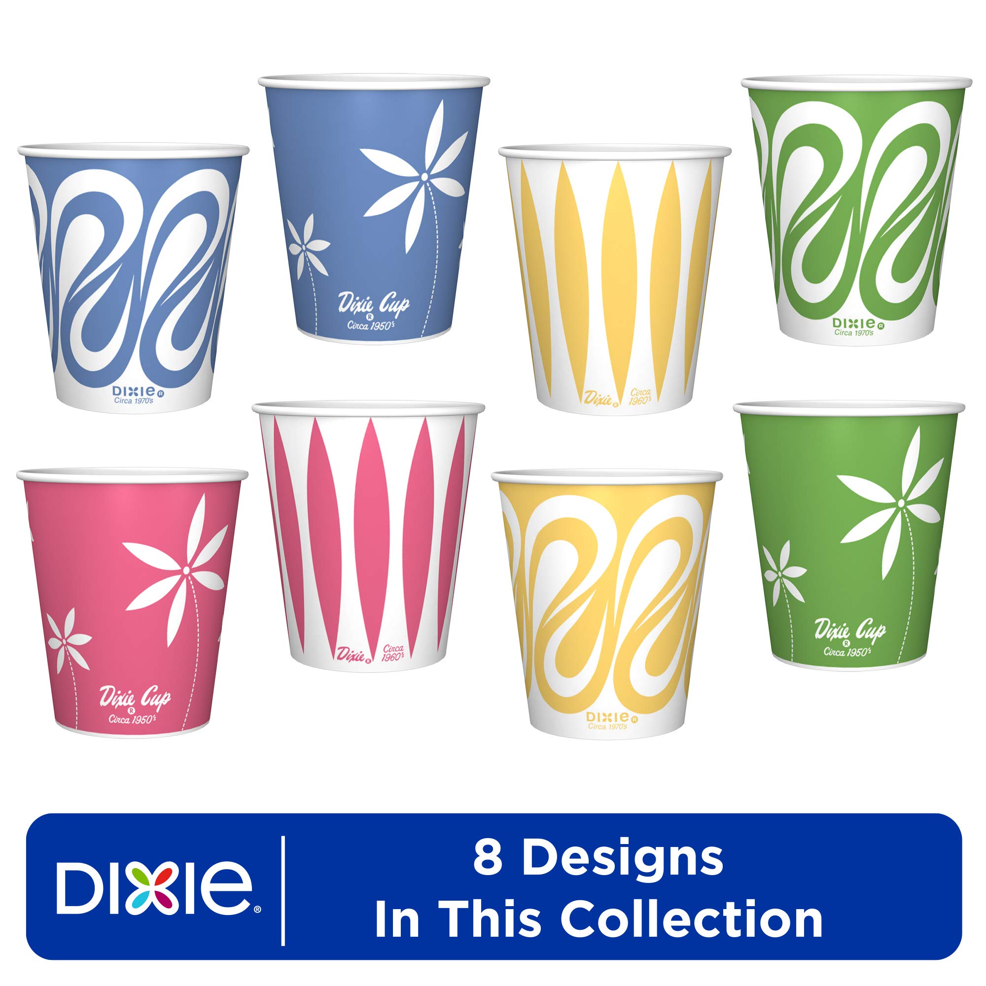 Dixie Multi-Purpose, 5 oz Paper Cups, Box of 100 Cups, Colors/Styles Vary, Multicolor (15964)