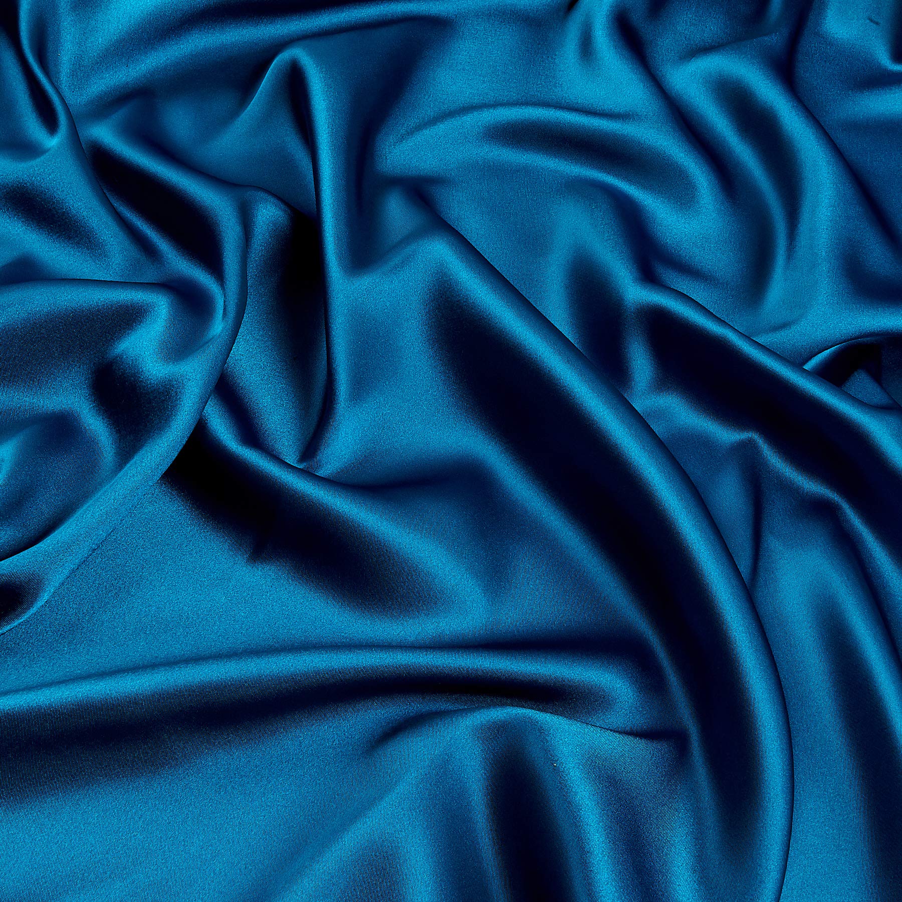 Silky Satin Charmeuse Solid Peacock, Fabric by the Yard