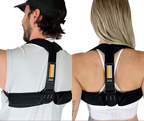 DX10 Posture corrector for men and women - Back Brace - Easy open front buckle - wider Middle Adjustable strap Mid, Upper Spine Support- Shoulder - Clavicle - Back Pain Relief -Universal design fit