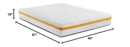 Simmons - Gel Memory Foam Mattress - 10 Inch, Twin XL Size, Medium Feel, Motion Isolating, Moisture Wicking Cover, CertiPur-US Certified, 100-Night Trial