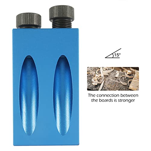esidianzi 15pcs 15 Degree Pocket Hole Screw Jig Dowel Drill Joinery Kit Woodworking Oblique Guides Set Positioner Locator Tool for Carpenters Screw Drill(14 piece set)