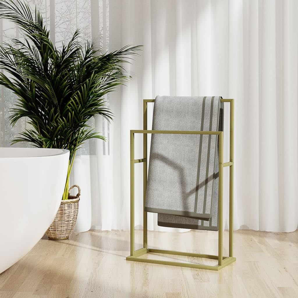 MINERWALL Freestanding Towel Rack Gold 18.9"x9.4"x30.9" Iron,:Maximize The Space in Your Bathroom While Adding Stylish Looks with This freestanding Towel Rack! Bathroom Accessories