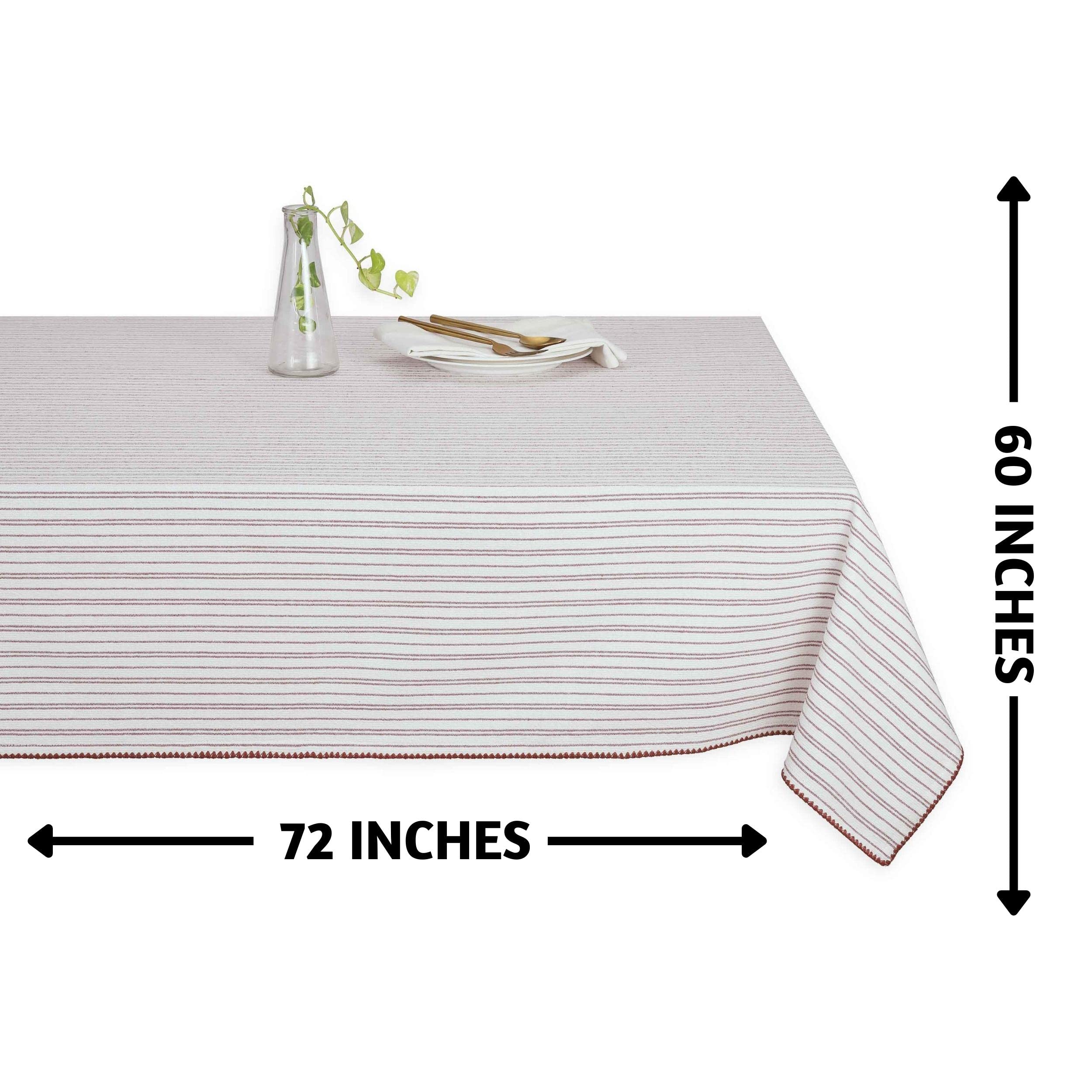 Folkulture Dish Towels and Table Cloth 60 x 84 Inch Long Bundle, Boho Kitchen Towels with Hanging Loop, Modern Decorative Tea Towels, 100% Cotton Premium Table Clothes for 6 Foot Table