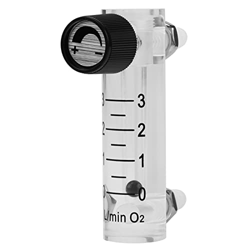 Gas Flowmeter, 0-3LPM Flow Meter Acrylic Transparent Gas Regulator with Control Valve for Measuring Controlling Oxygen Air Gas