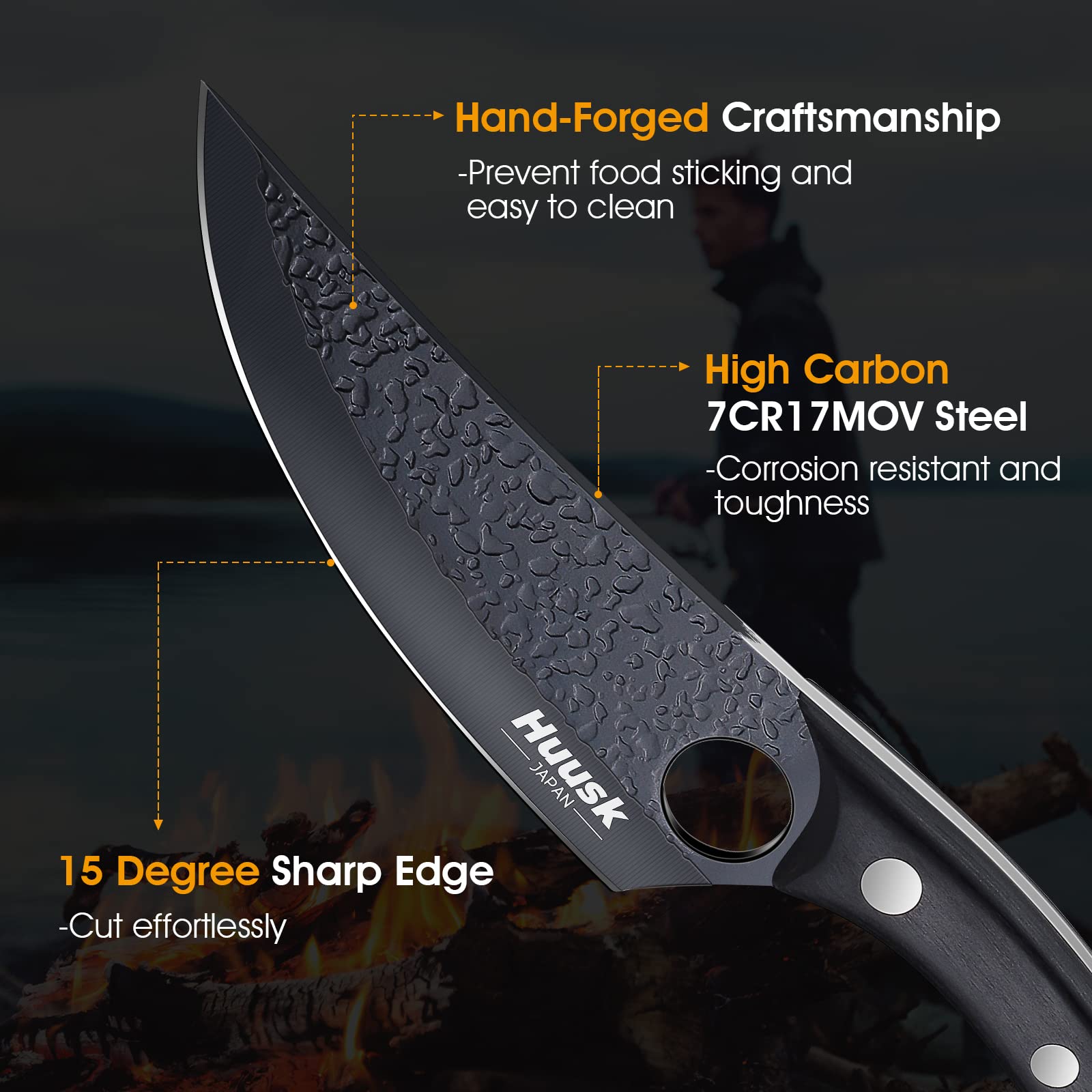 Golden Bird 5.5" Viking Knife & 7.8" Feather Knife