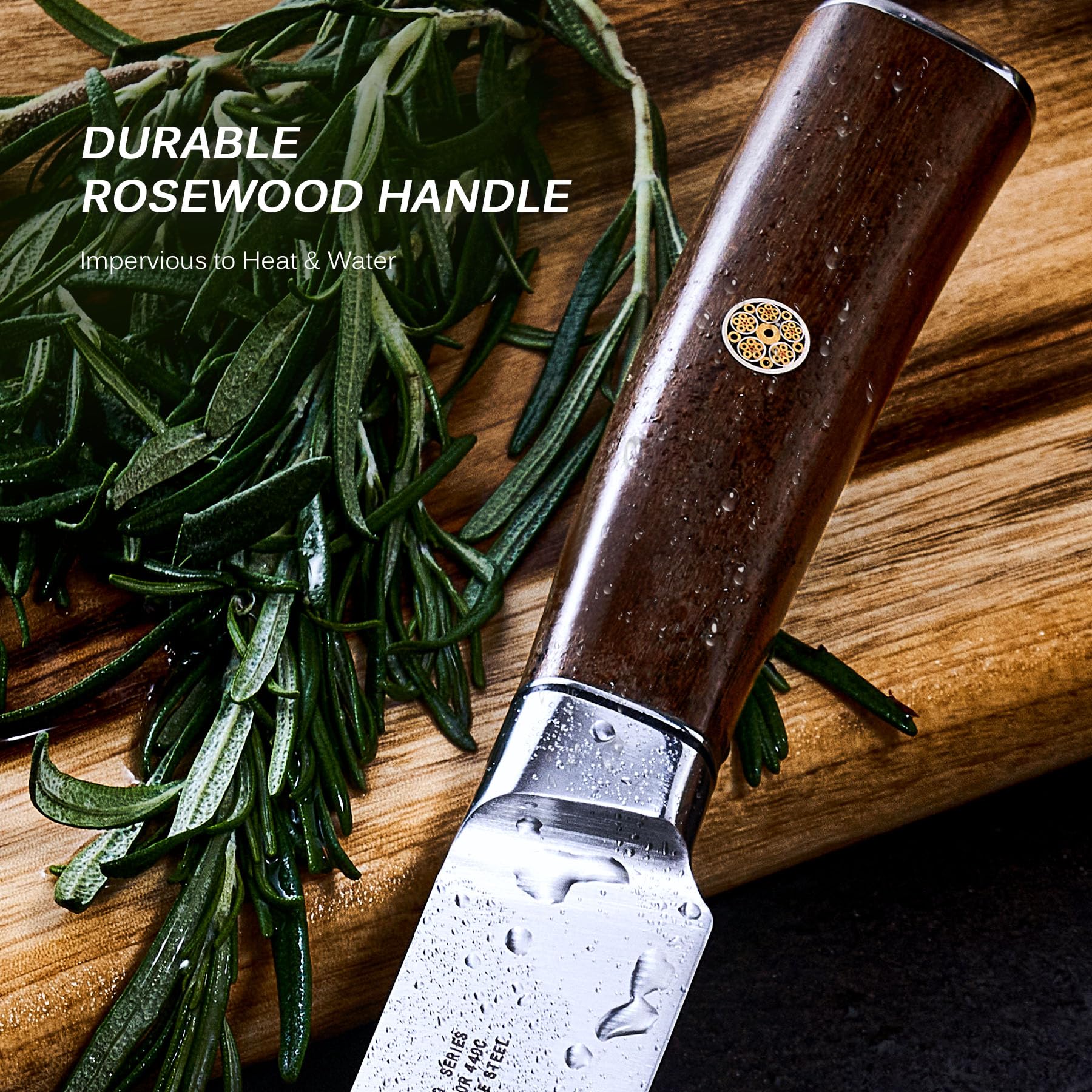 KYOKU Carving Knife Set, Daimyo Series 8" Carving Knife and Fork, Japanese 440C Stainless Steel Meat Cutting Knife
