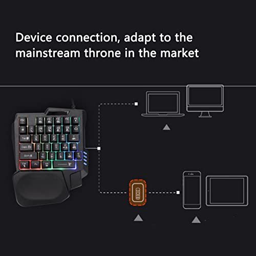 Tgoon 35 Keys Gaming Keyboard, 35 Keys One Handed Gaming Keyboard Black Wide Palm Rest Waterproof Ergonomic Design for Mobile Games for Computer