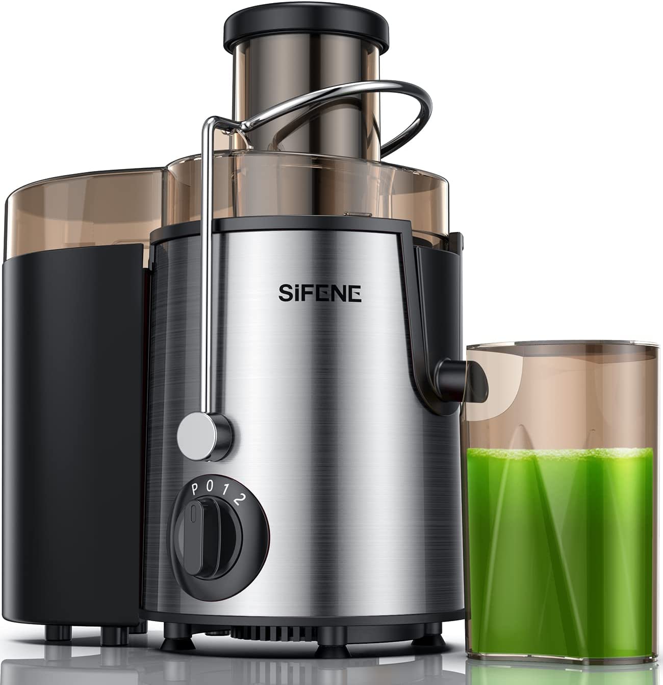 SiFENE Quick Juicer Machine, Centrifugal Juicer with 3" Big Mouth for Whole Fruits & Veggies, Easy to Clean, Non-BPA Stainless Steel Kitchen Juicer