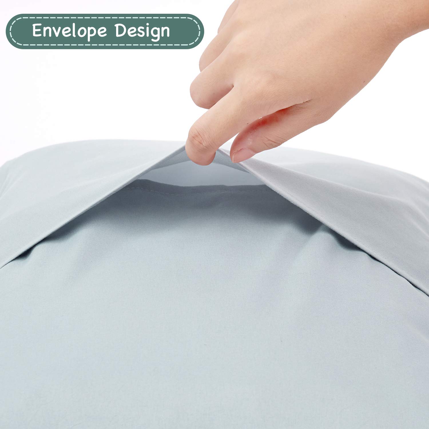 Eterish Toddler Grey Pillow Cases 14x20 inches 2 Pack, Envelope Closure Pillowcases,Supper Soft Nursing Pillow Cover,Fits Kids Bedding Pillows Sized 12x16, 13x18 or 14x19