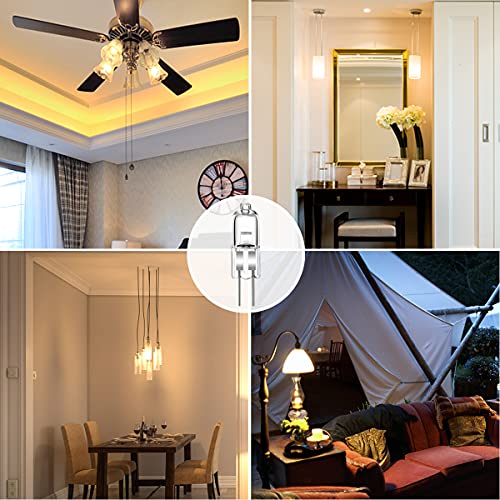 eastoyo G4 Halogen Light Bulbs, 12V 20W Dimmable, G4 Pin Base Light JC Type, 2800K Warm White for Cooker Lighting, Signal Lights, Track Lighting, 12 Pack