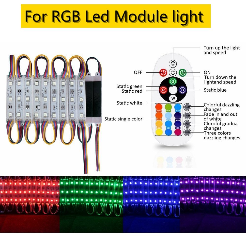 DC 12V-24V 18A LED Lights Controller 24Key RGB Remote Controller for 3528 5050 RGB LED Strip Lights, RGB Led Module Lights