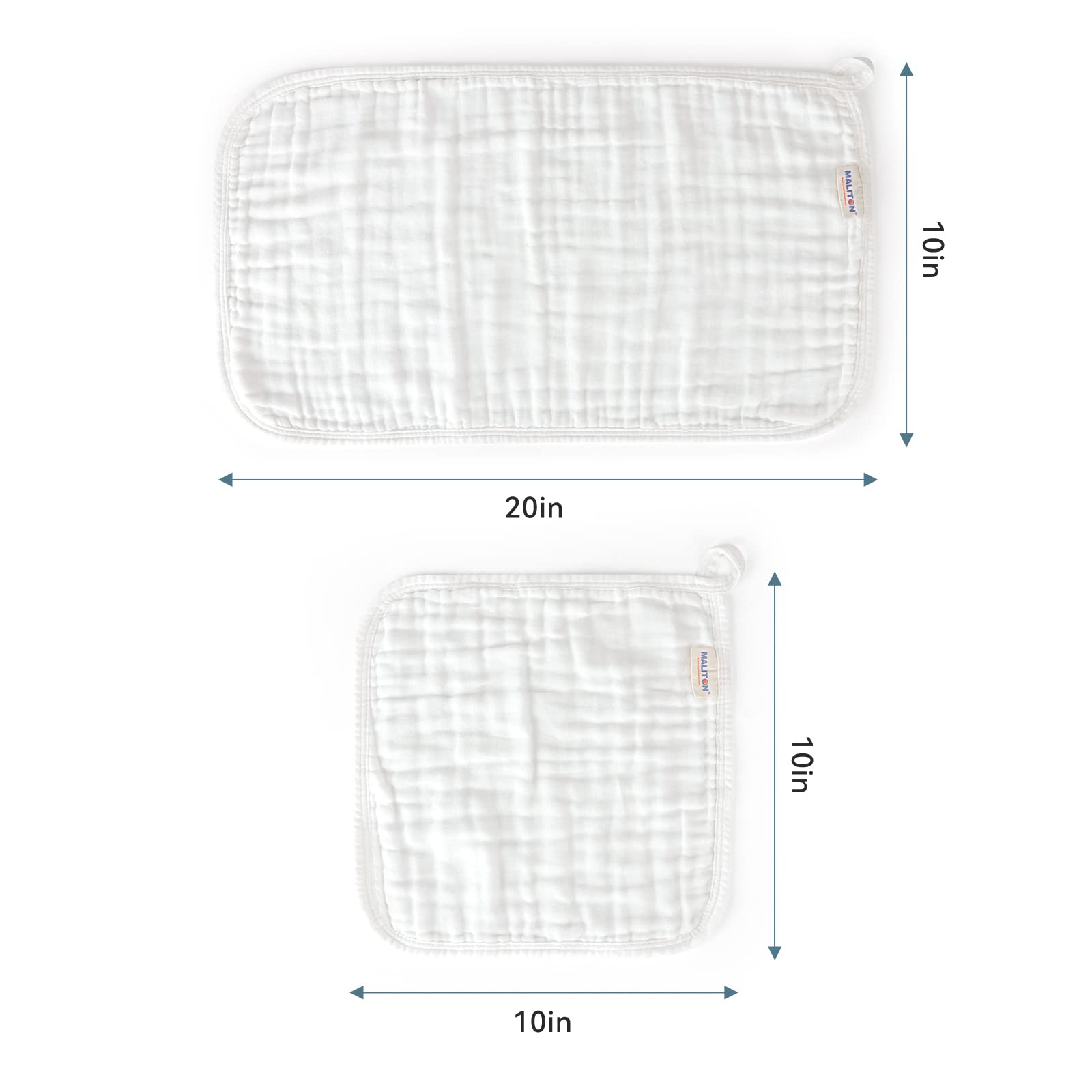 Maliton Baby Diaper Caddy Organizer and Muslin Burp Cloths for Baby 6 Pack Large 20''x10''