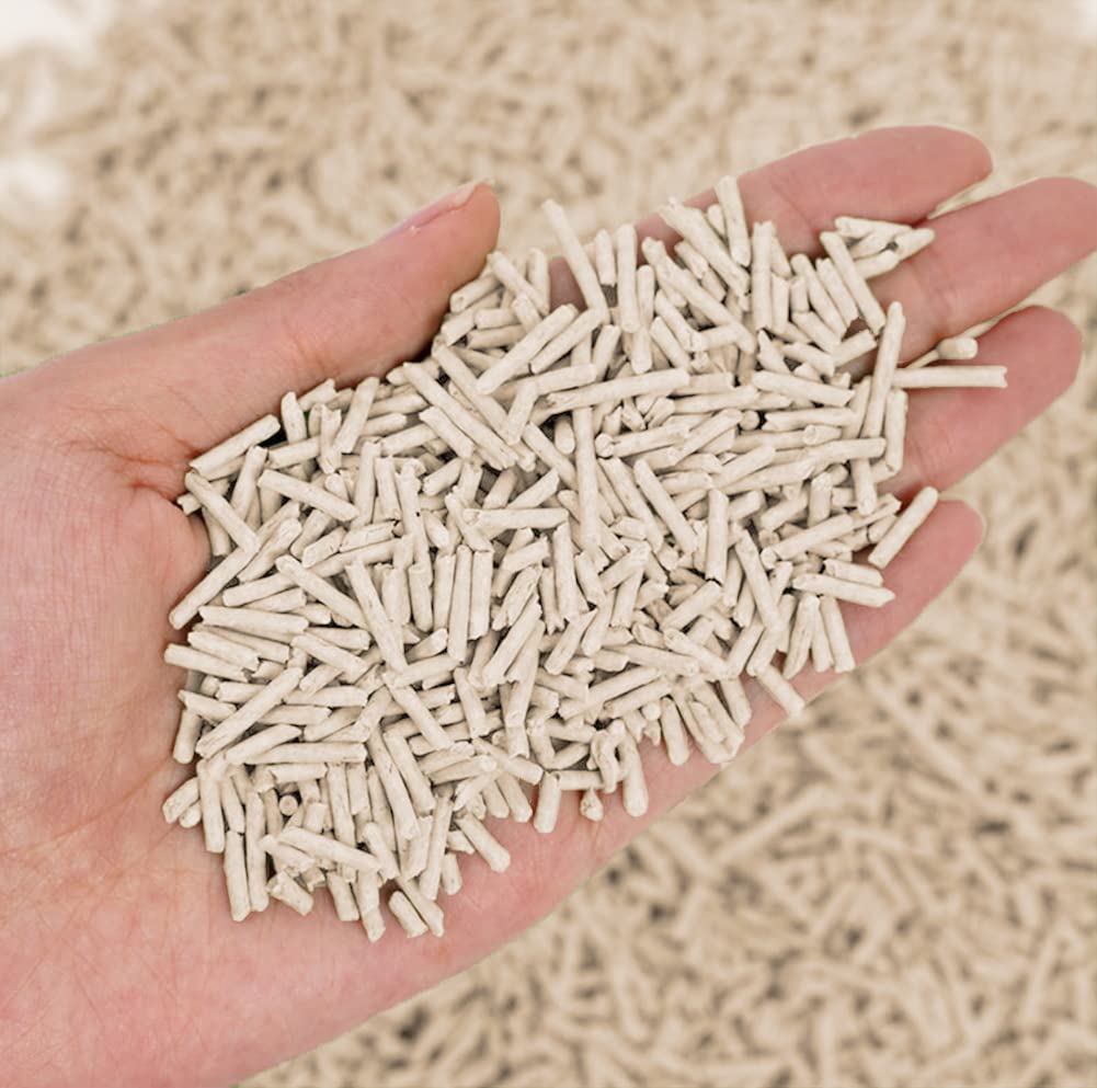 Edible Cat Litter Water Soluble Cat Litter - Tofu Cat Litter,Low Dust Litter, 100% Edible Soybean and Corn Materials,2mm Diameter