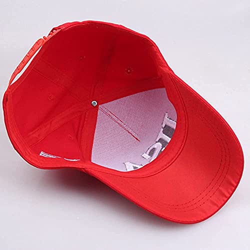 EIKOU RED USA Baseball Cap Polo Style Embroidered Dad Hat Adjustable American Flag for Men and Women（Come with The Flag Necklace）