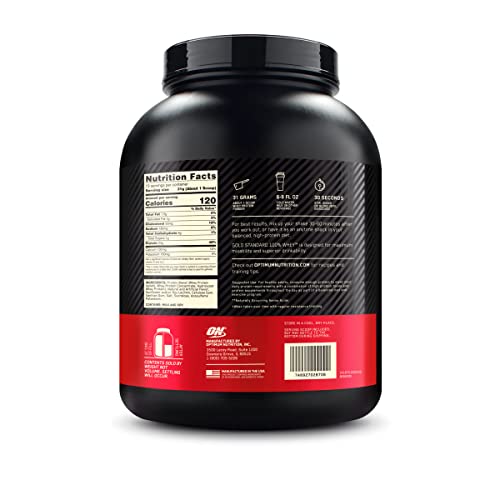 Optimum Nutrition Gold Standard 100% Whey Protein Powder, Vanilla Ice Cream, 5 Pound (Packaging May Vary)