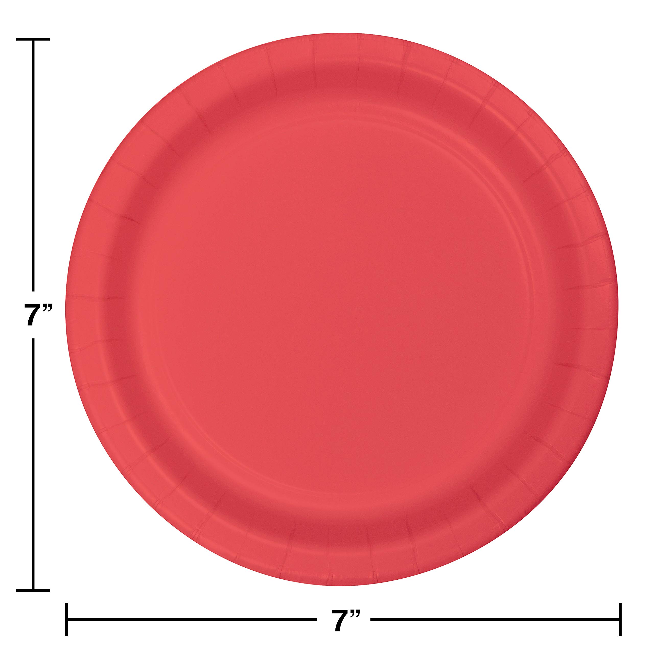 Creative Converting Touch of Color 24 Count 6.75" Lunch Plate, Coral