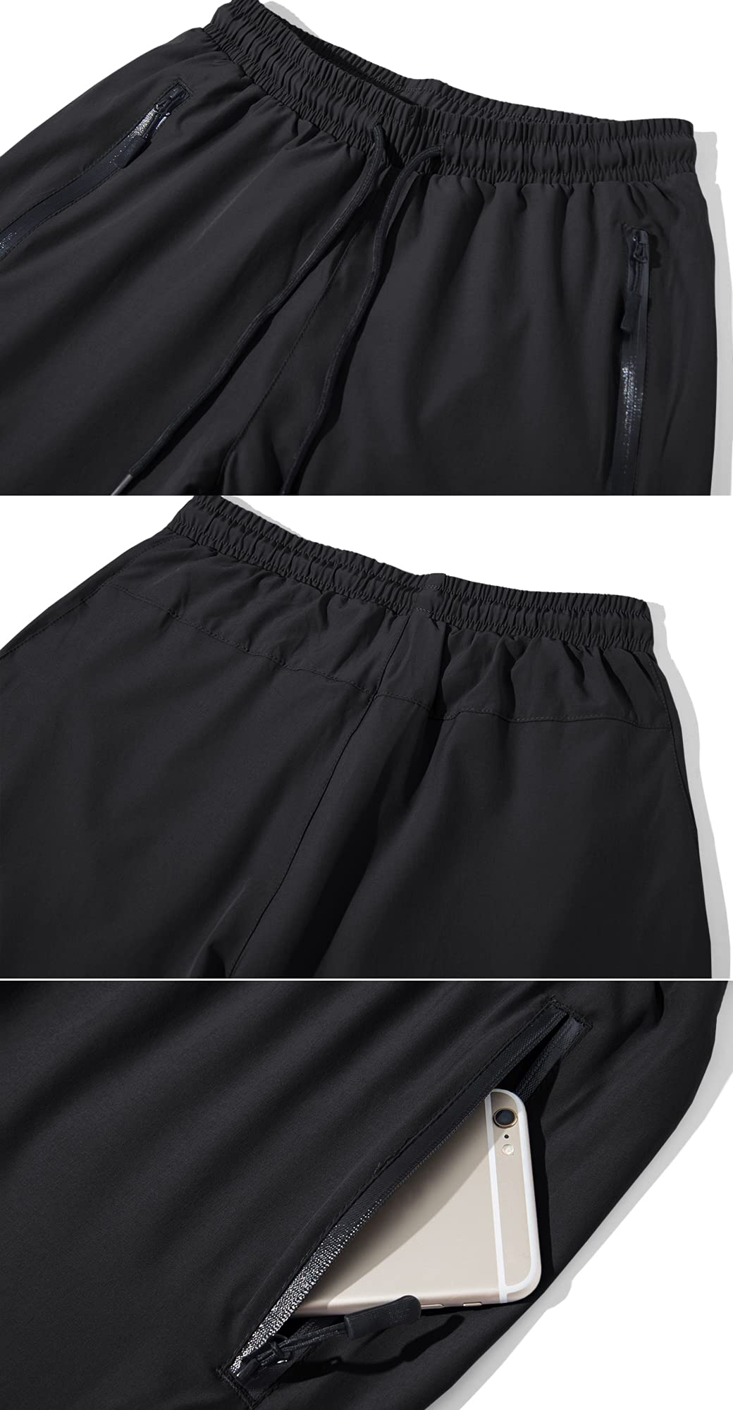 EKLENTSON Sweatpants for Women Jogger Dry Fit Hiking Closed Bottom Workout Pants Black